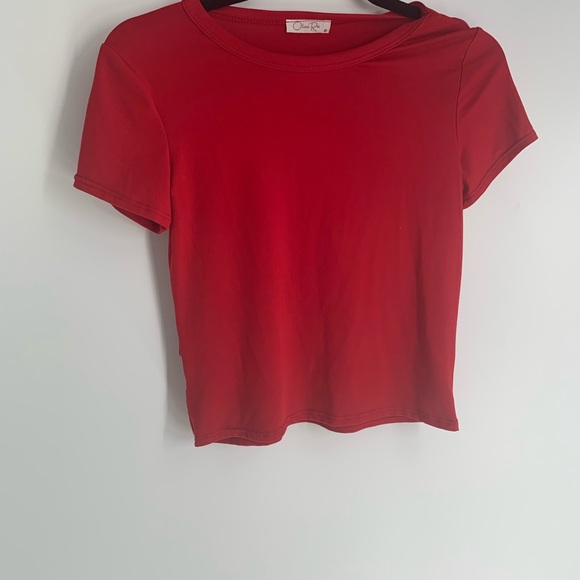 Olivia Rae | Tops | Olivia Tae Cropped Red Tshirt | Poshmark